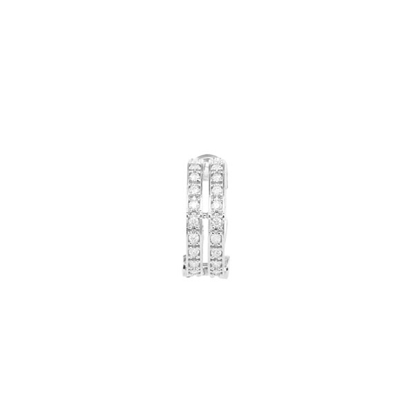 Piercing branco argola fio duplo cravejado com 24 Diamantes | Camafeo Joias